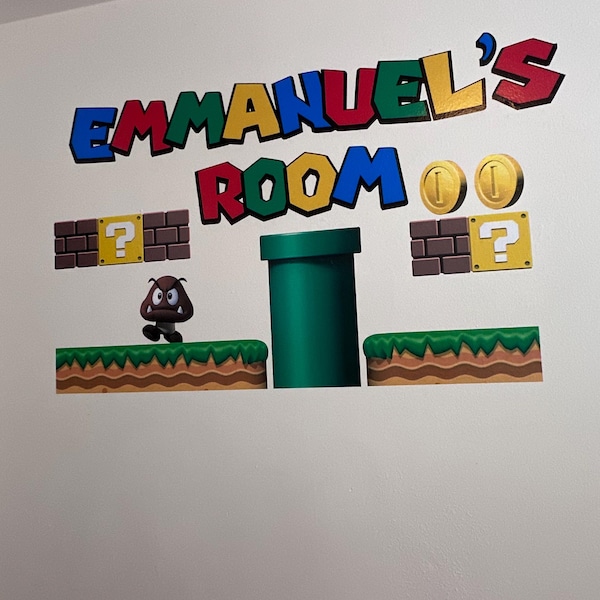 Car Racing, Wall Decal, Mario Wall Sticker, Game Car, Color Brick, Wall ...