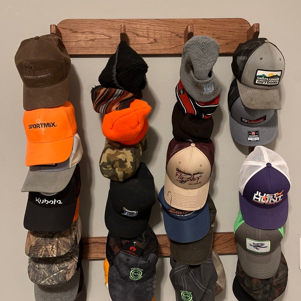 40 Cap Solid Oak Rack - Made to Order - Free Shipping USA - Etsy