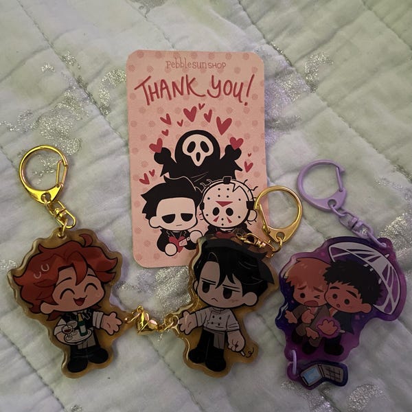 Rody and Vincent Heart Magnet Keychain Set | Dead Plate 6.5 Cm Double ...