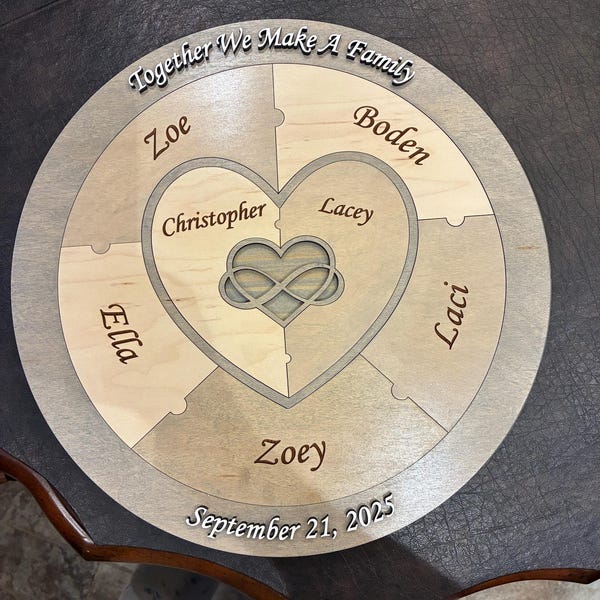Unity Ceremony Puzzle, Rustic Style Puzzle, Removable Puzzle Pieces ...
