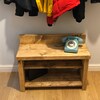Farmhouse Shoe Rack Boot Rack Bench Solid Chunky Wood Antique Wooden ...