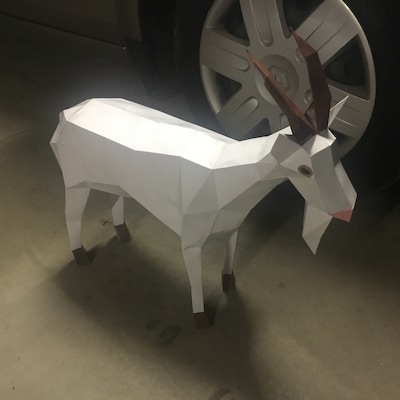 Papercraft Goat, 3d Template, DIY Lowpoly Paper Farm Pet - Etsy