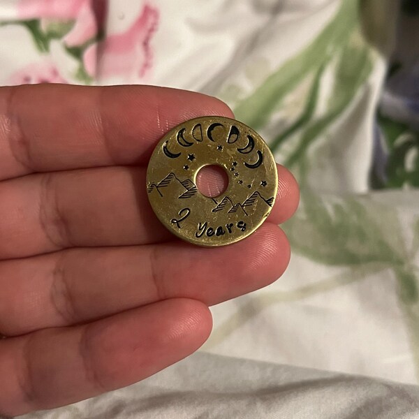 I Still Do. Hex Nut 7 or 9 Year Tally Hash Mark Copper Keychain Hand ...