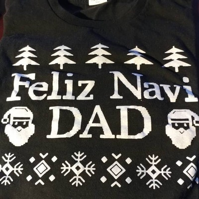 Feliz Navi Dad Ugly Sweater Print Funny Xmas Tree Christmas Dad Father ...