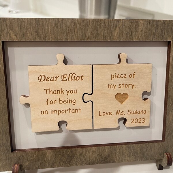 Teacher Gift, Puzzle Piece Sign, Thank You, Teacher Appreciation, End ...