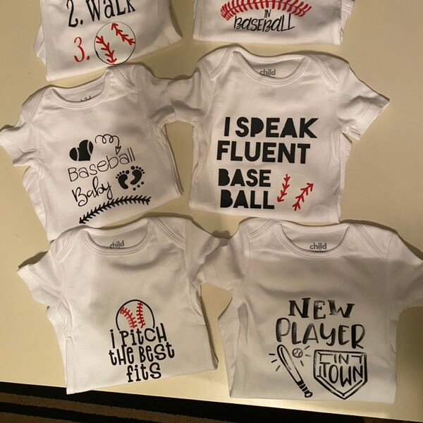 New Player in Town, Cute Fun Newborn New Baby Boy Baseball Digital Cut ...