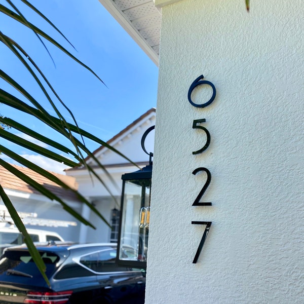 6 Inch House Numbers - Modern Horizontal Vertical Minimalist Custom ...