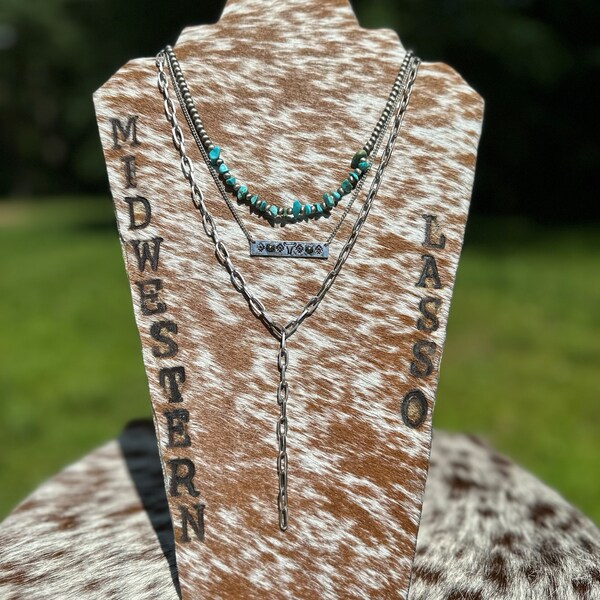 Cowhide Necklace Display: Ranch Style Jewelry Organizer, Western Decor ...