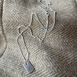 Gold Filled Rectangle Tag Necklace Rectangle Charm Necklace | Etsy