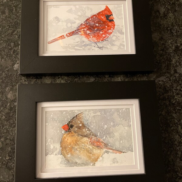 Cardinals Christmas Card Set Winter Birds in Snow Holiday Stationery ...