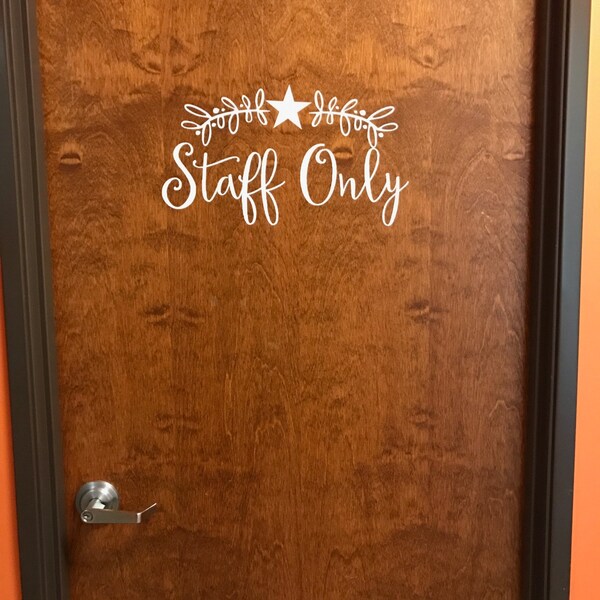 Staff Only Door Decal, Choose Your FONT Office Door Decal, Business ...