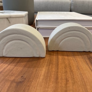 Minimalist Concrete Magnets. Modern Half Moon Fridge Magnets. - Etsy