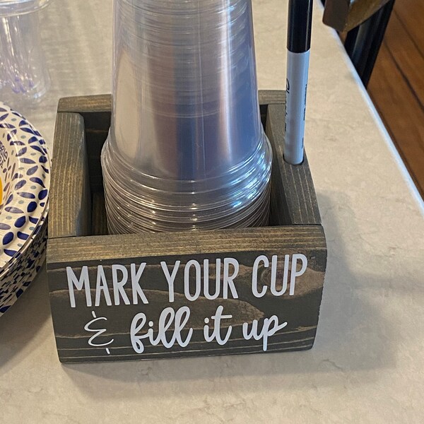 Mark Your Cup/party Cup Holder/red Solo Cup Holder/cup Caddy/wood Caddy ...