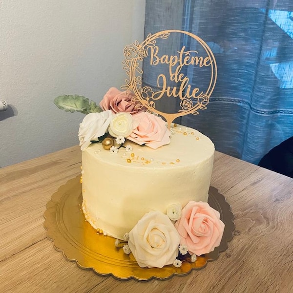 Silver Couples' Name Cake Toppers for Wedding - Wood Made Topper ...