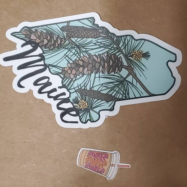 Maine State Flower Waterproof Vinyl Sticker | Matte Bumper Sticker ...