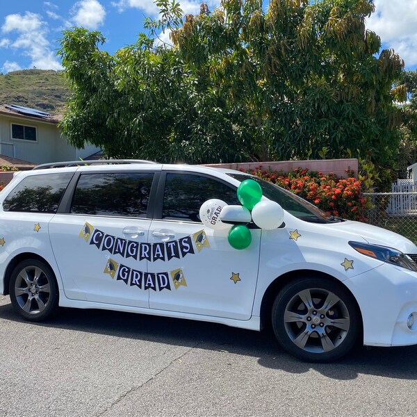 Magnetic Car Decoration Banners in Black, White & Glitter Gold ...