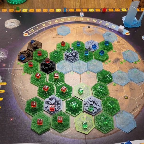 Card-appointed City/greenery Tiles (30 Tiles) Set I-X for Terraforming ...