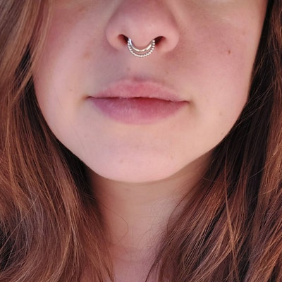 Silver 6mm Septum Ring, Dainty Septum Hoop, Small Septum Ring, Silver ...