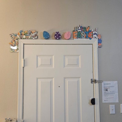 Easter Sign Custom Door Corner Easter Gnome Door Trim Sitter Holiday ...