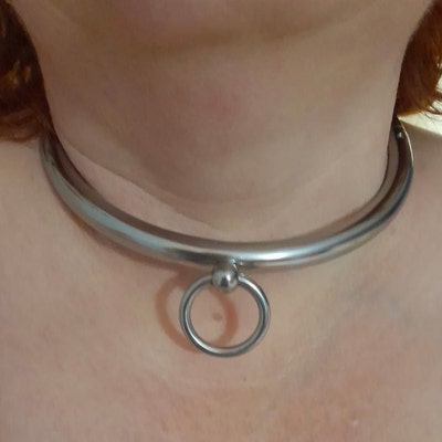 Fixed Ring Collar, Eternity Slave Collar, Thick, Stainless Steel Finish ...