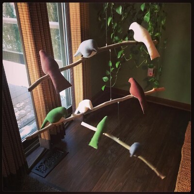 Custom Bird Mobile Choose Your Colors Baby Crib Mobile Bird Nursery ...