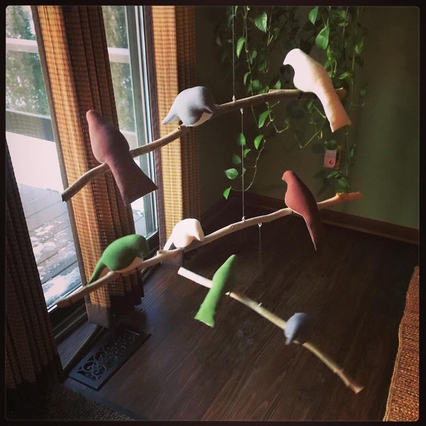 Custom Bird Mobile - Choose Your Colors - Baby Crib Mobile - Bird ...