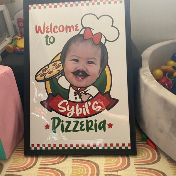 Pizza Welcome Sign With Photo, Pizza Birthday Party, Italian Birthday ...