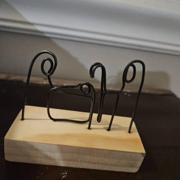 Wire Christmas Nativity Sign Entire Nativity Christian Art Decoration ...