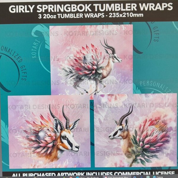 South African Springbok Inspired Sublimation DTF Ready Designs for ...