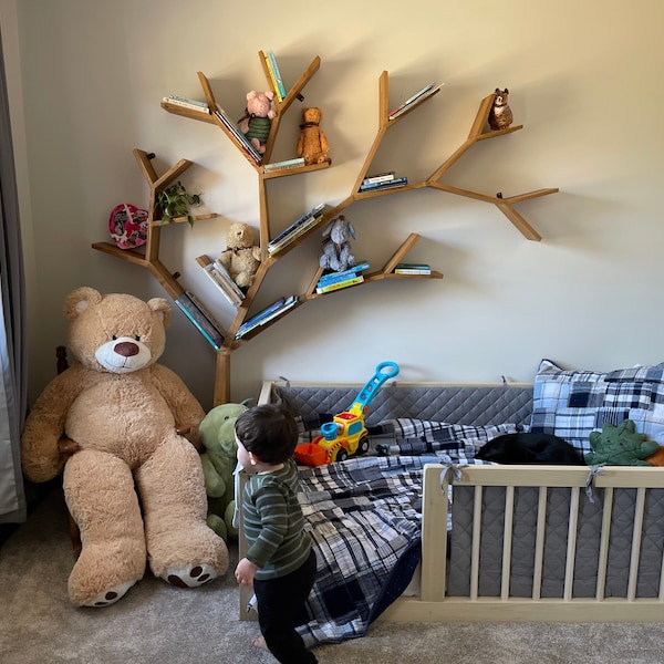 Wooden Tree Bookcases, Decorative Rustic Tree Branch Bookshelves, Book ...