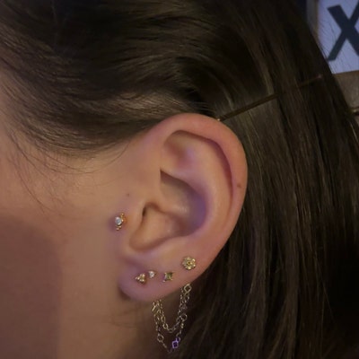 Black Front Back Earrings Black Ear Jacket Dainty Ear Jacket Gold ...