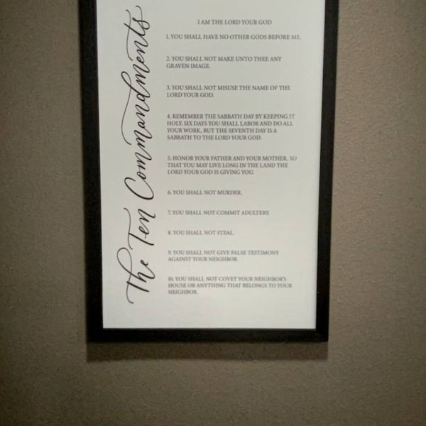 The Ten Commandments Sign, Bible Verse Sign, Scripture Sign, Wood ...