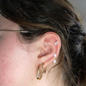 16g Teardrop Medusa Ring Lippy Loop Labret Surgical Steel Lip Ring ...