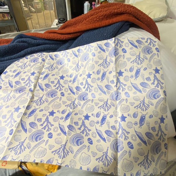 Shell Print, Seaside Lino Print, Lino Print, Beachcomber Print ...