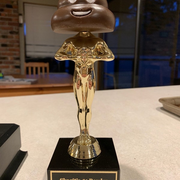 Poop Emoji - the Biggest Poophead Trophy - Funny Poop Head Custom ...