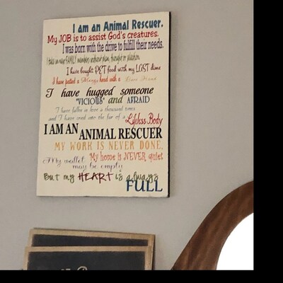 I Am an Animal Rescuer/animal Rescue/dog Rescue/sign - Etsy