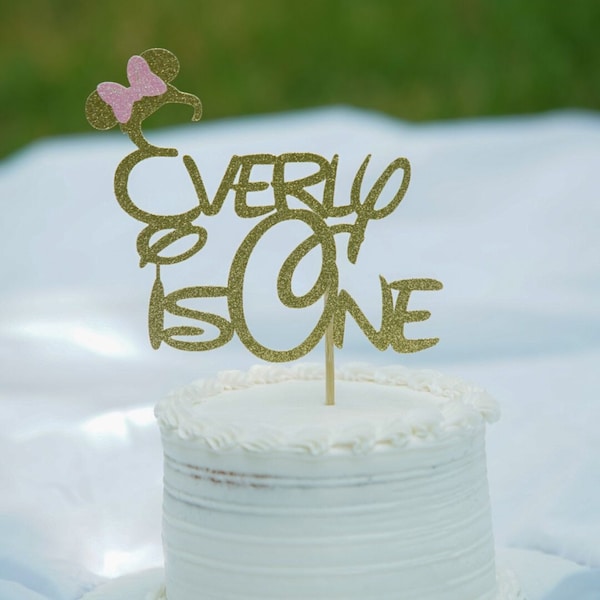 One Minnie Mouse Cake Topper, One Cake Topper, 1st Birthday Minnie ...