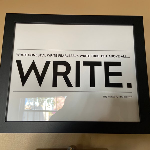 The Writing Manifesto Print — Gift for Writer, Author, Poet, Novelist ...