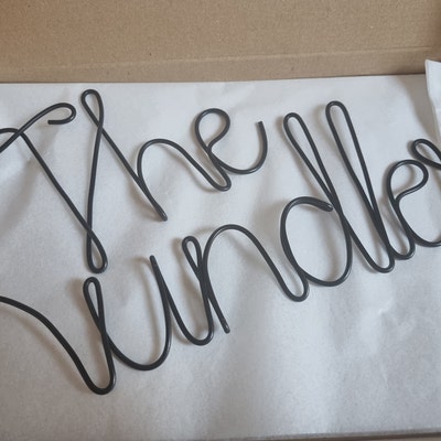 Wire Family Name Sign, Family Name Wall Artwire Typography, Wire Art ...