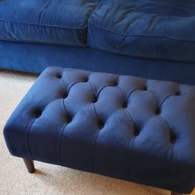 Burnt Orange Velvet Footstool 80x50x35 High,hand Made to Order,other ...