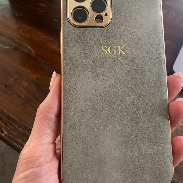 Personalized Suede iPhone Case for iPhone 17 16 15 14 Pro Max Initials ...