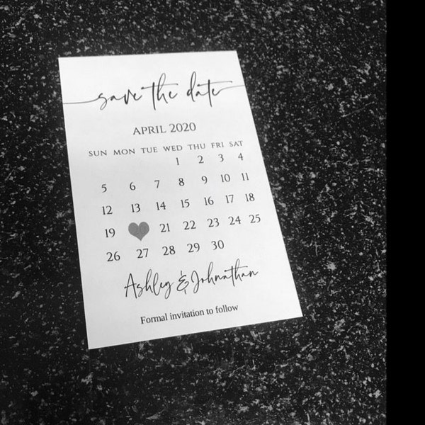 Printable Save the Date Calendar Template, Save the Date Template, TRY ...