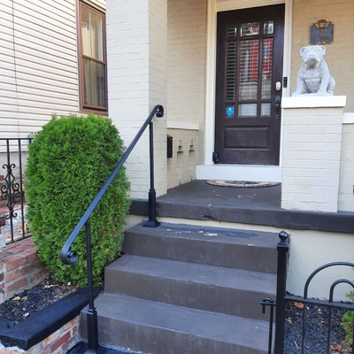 1 to 2 Step Modern Design Wrought Iron Grab Rail Stair Railing Handrail ...