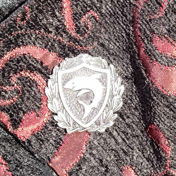 Shark Heraldic Badge - Heraldry Cosplay Pin - Handcrafted Pewter ...