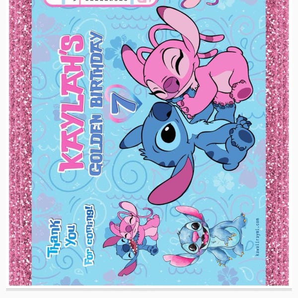 Stitch Pringles Label, Custom Stitch Chip Can Label, Party Favors ...