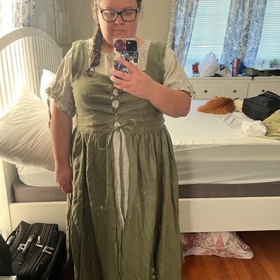 Linen Dress, Sleeveless, Medieval Simple Overdress, Handmade, LARP ...