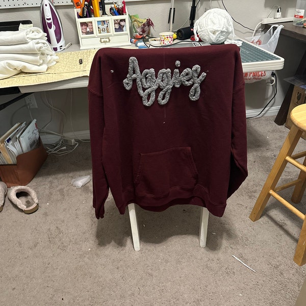 Aggies Chenille Yarn Applique Embroidery Design Four Sizes 5x7, 8x8 ...