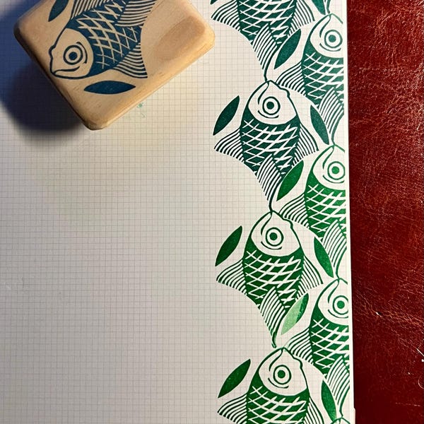Bullet Journal Stamp, Sardine, Scale Pattern, Bujo, Hand Carved, Wood ...