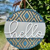 Hello Geometric Welcome Sign, Digital Download, Round Door Hanger Svg ...