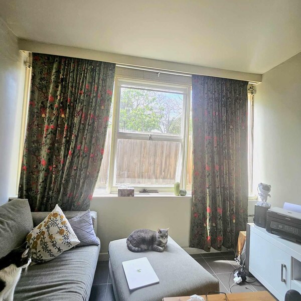 Vintagecotton Velvet Coral Orange Color Bird Print Luxury Curtain ...